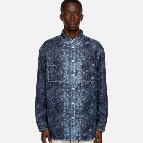 Burberry | Jackets & Coats | Burberry Mens Fish Scale Print Denim Snap ...